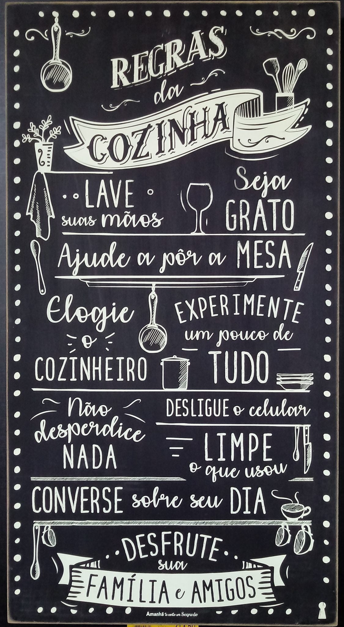 AMANHA TE CONTO BOX REGRAS DA COZINHA 40X75 BX288 - Chafariz ...