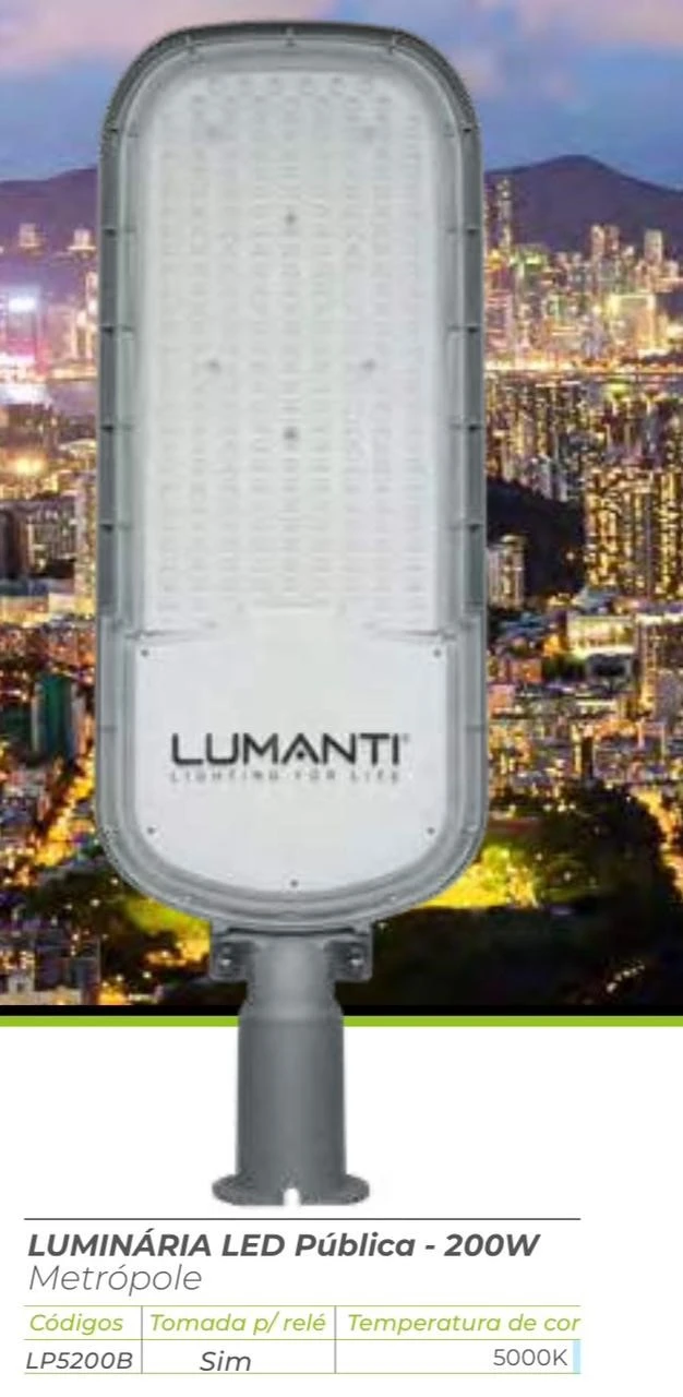 Lumanti Luminaria Led Publica Metropole 200w 5000k Autovolt - Chafariz ...