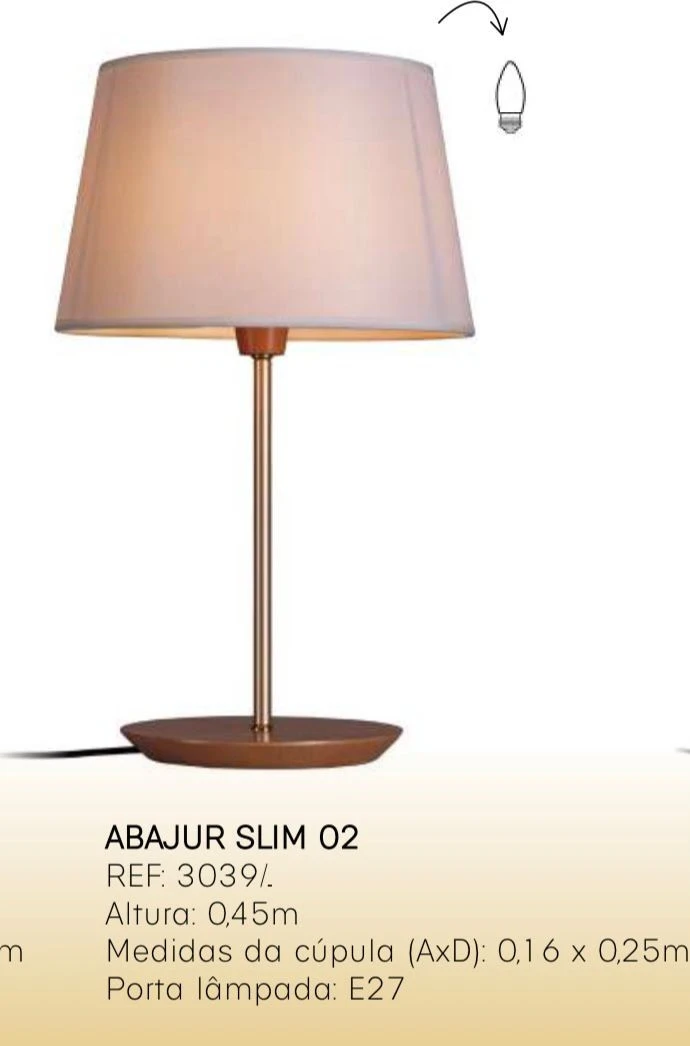 Madelustre Abajour Slim Castanho Cup Linho Cru 3039ct - Chafariz ...
